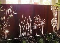 China Laser Cutting Dandelion Patterns Corten Steel Garden Screens Decoration for sale