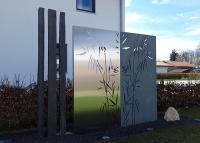 China Bamboo Patterns Metal Garden Ornaments Laser Cut Corten Steel Panels Outdoor Decorative for sale