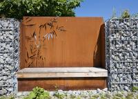 China Bamboo Patterns Metal Garden Ornaments Laser Cut Corten Steel Panels Outdoor Decorative for sale