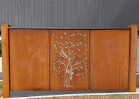 China Oak Tree Design Rusty Corten Steel Privacy Screens Decorative 600*1200mm for sale
