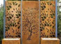 China Oak Tree Design Rusty Corten Steel Privacy Screens Decorative 600*1200mm for sale