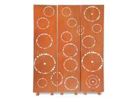 China 1800x900mm Metal Garden Ornaments Corten Steel Decorative Screens Circle Pattern for sale