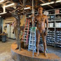 China Gnee Garden Weathering Steel Decorative Metal Yard Art Outdoor for sale