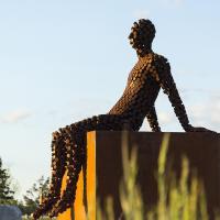 China Gnee Garden Weathering Steel Decorative Metal Yard Art Outdoor for sale