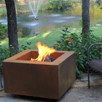 China Outdoor Wood Burning Square Metal Fire Pit 600 X 600 X H500mm for sale