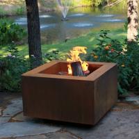 China Outdoor Wood Burning Square Metal Fire Pit 600 X 600 X H500mm for sale