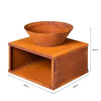 China 100cm Garden Landscape Round Rusted Camping Fireplace Corten Steel for sale