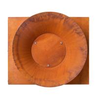 China Outdoor Garden Decor Round Corten Steel Fire Pit Wood Burning Rusty-Colored for sale