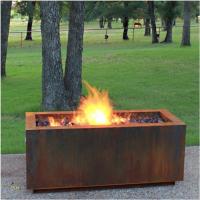 China Freestanding Wood Burning Corten Steel Fire Pit Rectangular for sale