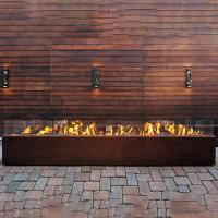 China 1500mm Rectangular Metal Fire Pit Heater Corten Steel Modern Aesthetic for sale