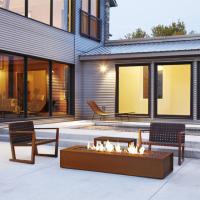 China Steel Outdoor Fire Pit Garden Decor Corten Steel Fire Pit Table With Natural Rusty Colour for sale