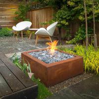 China Simple Corten Steel Outdoor Fire Pit Rusty Round Design Garden Decoration Fire Pit for sale