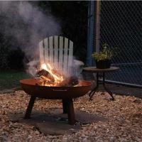 China Round Corten Steel Fire Pit Garden Decorative Corten Steel Fire Bowl for sale