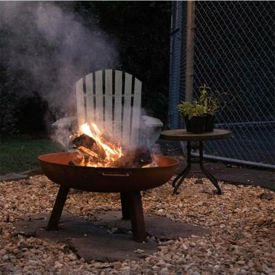 China Round Corten Steel Fire Pit Garden Decorative Corten Steel Fire Bowl for sale