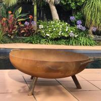 China Round Corten Steel Fire Pit Garden Decorative Corten Steel Fire Bowl for sale