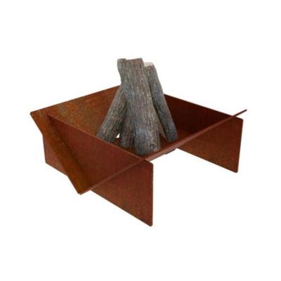 China Detachable Corten Steel Firepit GN-FP-333 Outdoor Heating Natural Rusted for sale