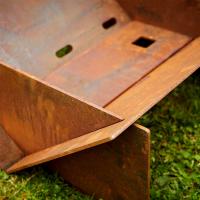 China Detachable Corten Steel Wood Burning Fire Pit Table Portable 510mm for sale