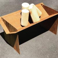 China Detachable Corten Steel Wood Burning Fire Pit Table Portable 510mm for sale