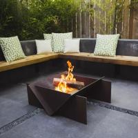 China Detachable Corten Steel Wood Burning Fire Pit Table Portable 510mm for sale