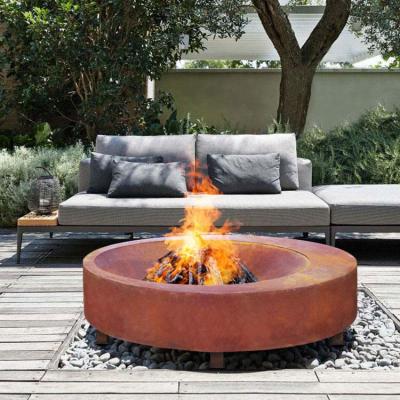 China Wood Burning Large Weathering Steel Fire Pit Outdoor Fire Bowl 600mm-1500mm for sale