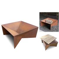 China Gnee Garden 20 Inch Rectangular Steel Fire Pit Simple For Camping Party for sale