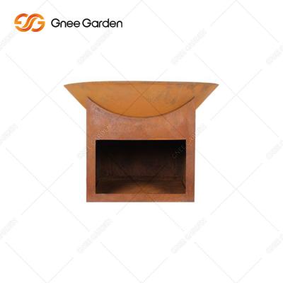 China Prerusted Outdoor Wood Burning Fire Pit Patio Wood Fire Pit Moisture proof for sale