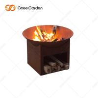 China Prerusted Outdoor Wood Burning Fire Pit Patio Wood Fire Pit Moisture proof for sale