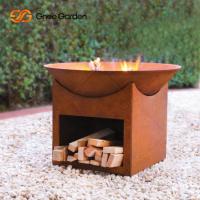 China 56cm Laser Cut Round Corten Fire Pit For Garden Decoration for sale