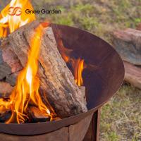 China 56cm Laser Cut Round Corten Fire Pit For Garden Decoration for sale