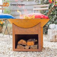 China 56cm Laser Cut Round Corten Fire Pit For Garden Decoration for sale