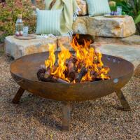 China Portable Corten Steel Fire Pit Camping Corten Steel Bonfire Stoves Fire Bowl for sale