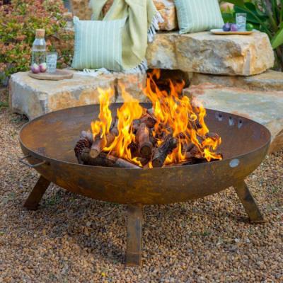 China Portable Corten Steel Fire Pit Camping Corten Steel Bonfire Stoves Fire Bowl for sale