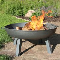 China Modern Black Garden Corten Steel Fire Pit Round Outdoor Fire Bowl for sale