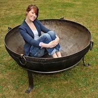 China Outdoor Corrosion Material Corten Steel Metal Fire Pit Wood Burning Black 60-150cm for sale