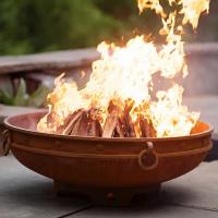 China Corten Steel Garden Outdoor Firepit Modern Fireplace Heating Wood Burning for sale