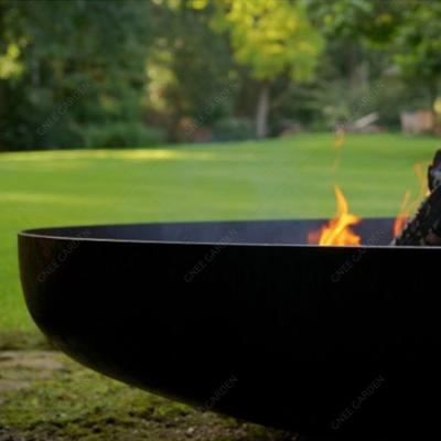 China Outdoor Corrosion Material Corten Steel Metal Fire Pit Wood Burning Black 60-150cm for sale