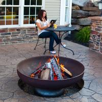 China Outdoor Corten Steel Fire Pit Round Rustic Look For Garden Or Courtyard Furniture for sale