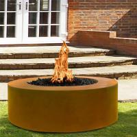 China Round Outdoor Garden Corten Steel Fire Pit Camping For Outside Wood Burning for sale
