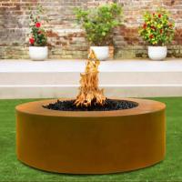 China 900mm Pre Rusted Corten Steel Fire Pit Round Outside Garden for sale