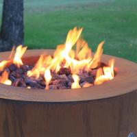 China 900mm Pre Rusted Corten Steel Fire Pit Round Outside Garden for sale