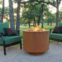 China 900mm Pre Rusted Corten Steel Fire Pit Round Outside Garden for sale