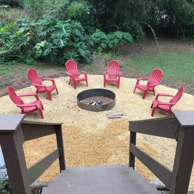 China Outdoor Corten Steel Fire Pit Garden Round Fire Bowl Wood Burning Black Colour for sale