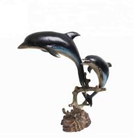 China 20cm Cast Iron Abstract Metal Dolphin Statue Home Decor SGS Certified for sale