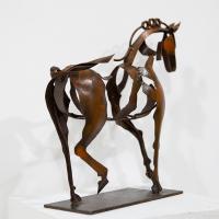 China Hollow Life Size Horse Metal Outdoor Sculpture Abstract For Landscape for sale