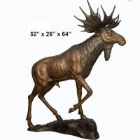 China 52 Inch Outdoor Moose Bronze Sculptures With CE Certification for sale