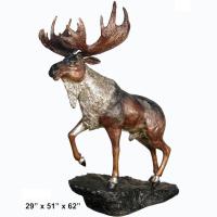 China 52 Inch Outdoor Moose Bronze Sculptures With CE Certification for sale