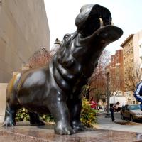 China 175cm Hippo Outdoor Bronze Sculpture Garden Decor Art Exquisite for sale