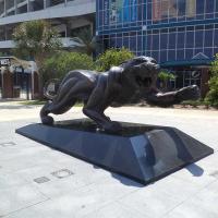 China Black Jaguar Outdoor Bronze Sculpture Bronze 8mm Thickness for sale