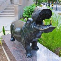 China 175cm Hippo Outdoor Bronze Sculpture Garden Decor Art Exquisite for sale