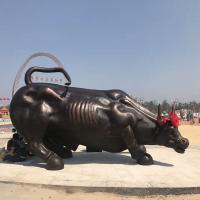 China Height 180cm Vivid Bronze Bull Sculpture Outdoor Landscape Statues for sale